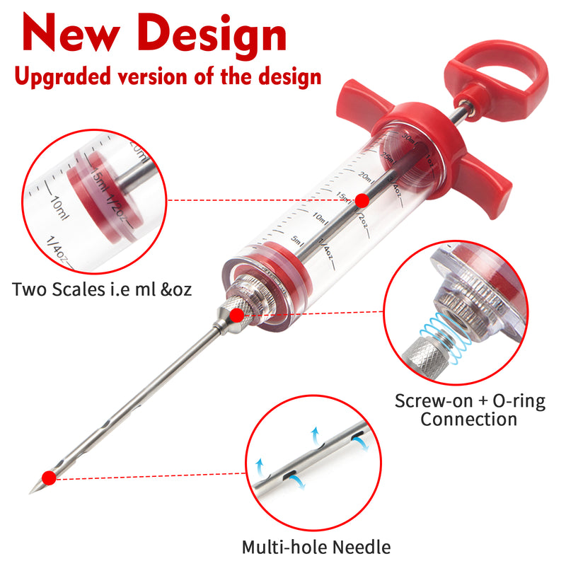 Meat Injector, TGE-V 1-oz Plastic BBQ Marinade Injector Kit, Turkey In ...